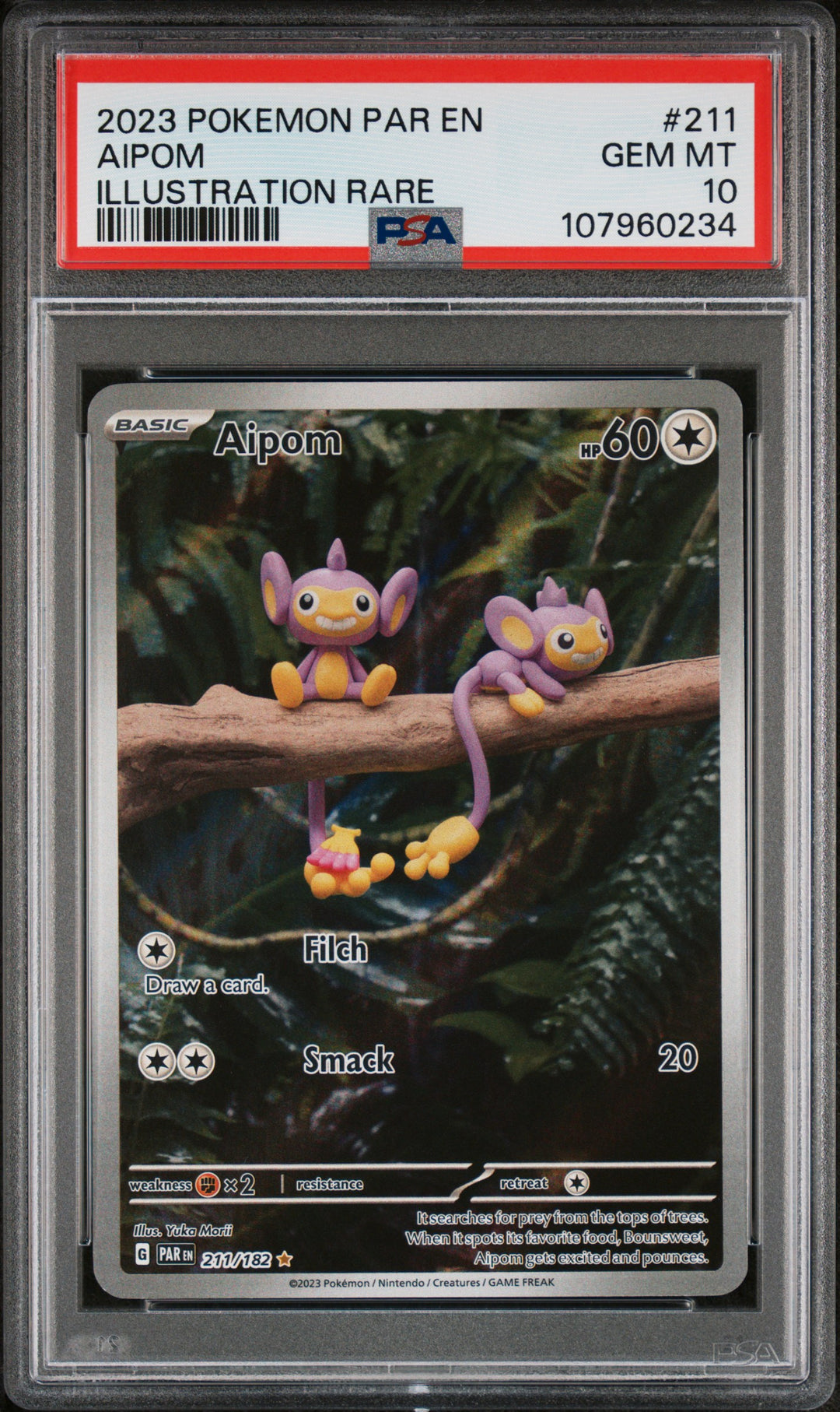 2023 Pokemon Par En-Paradox Rift Aipom #211 PSA 10 – Aloha Card Shop