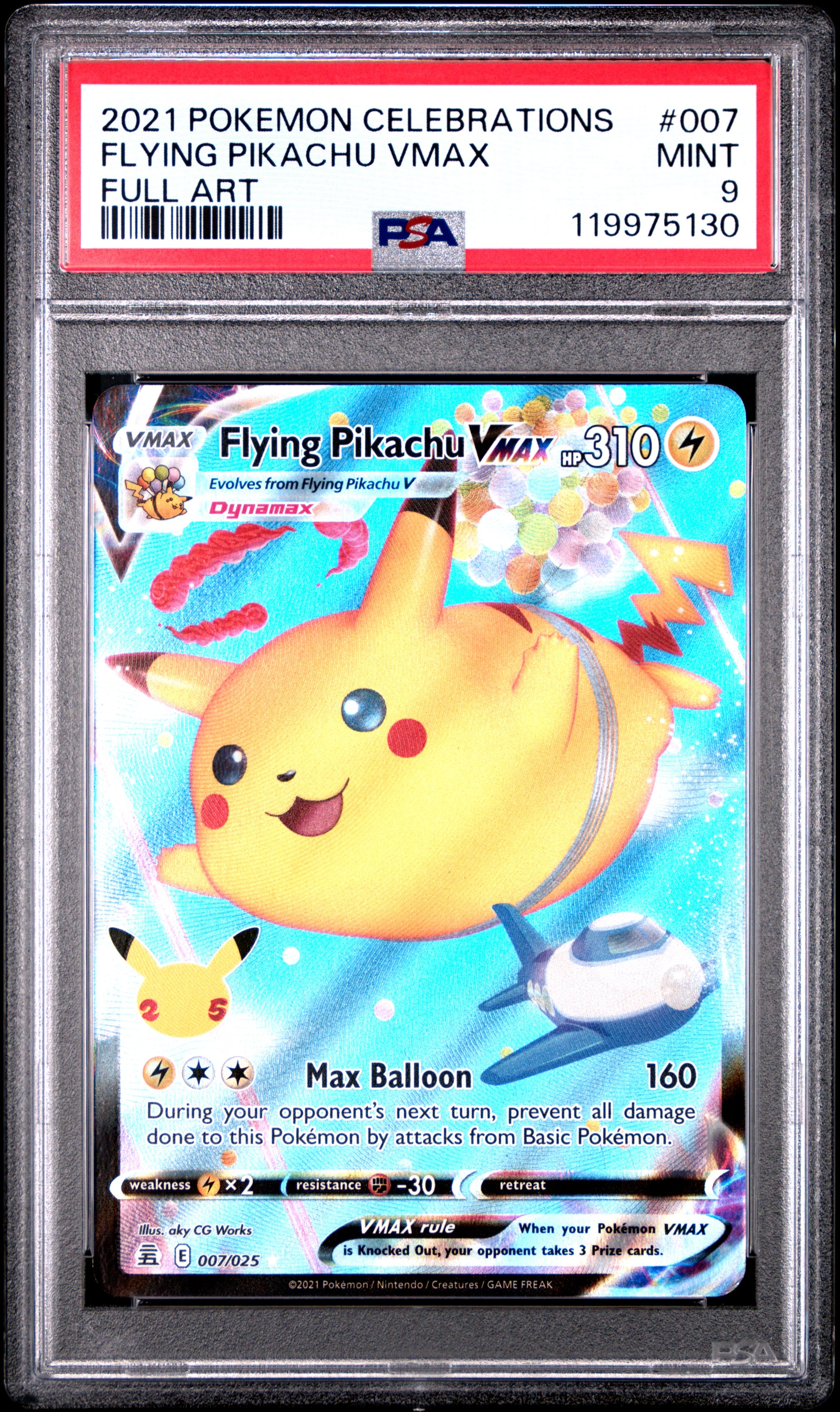 2021 Pokemon Celebrations Flying Pikachu Vmax #007 PSA 9 – Aloha Card Shop