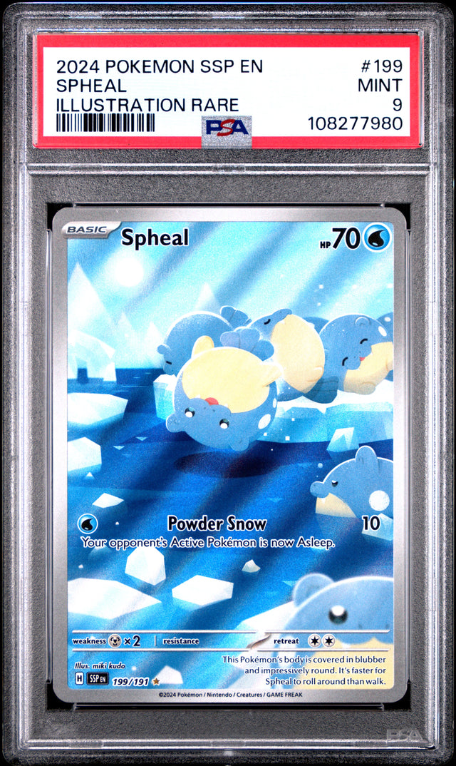 2024 Pokemon Ssp En-Surging Sparks Spheal #199 PSA 9 – Aloha Card Shop